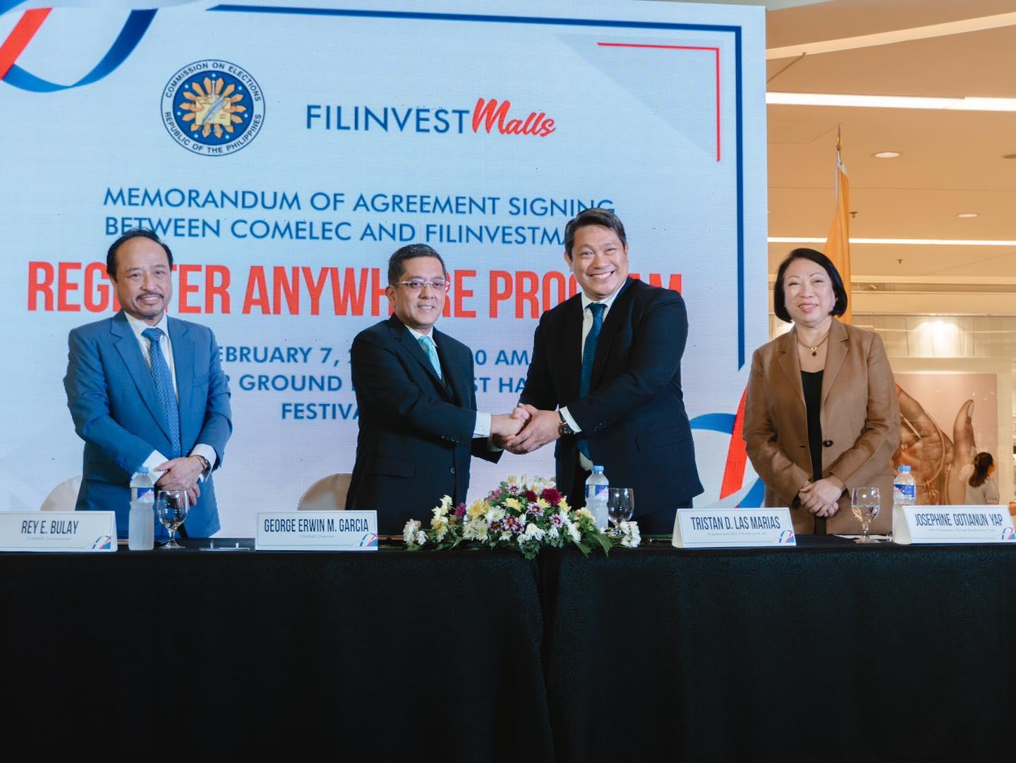 Filinvest Malls x COMELEC MOA Signing for Register Anywhere Program